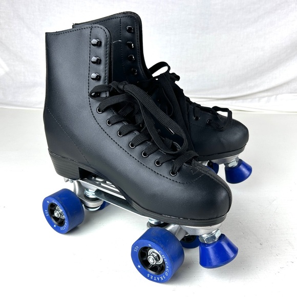 Chicago Skates | Shoes | Chicago Skates Black Leather 86k Blue Wheels ...
